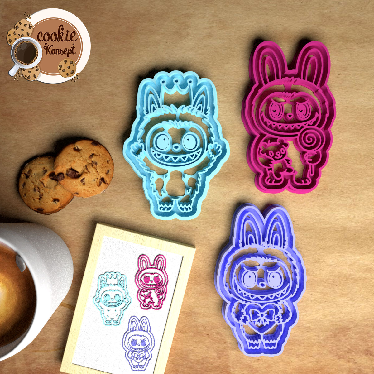 Labubu Set #6 Kurabiye Kalıbı - CookieKonsept